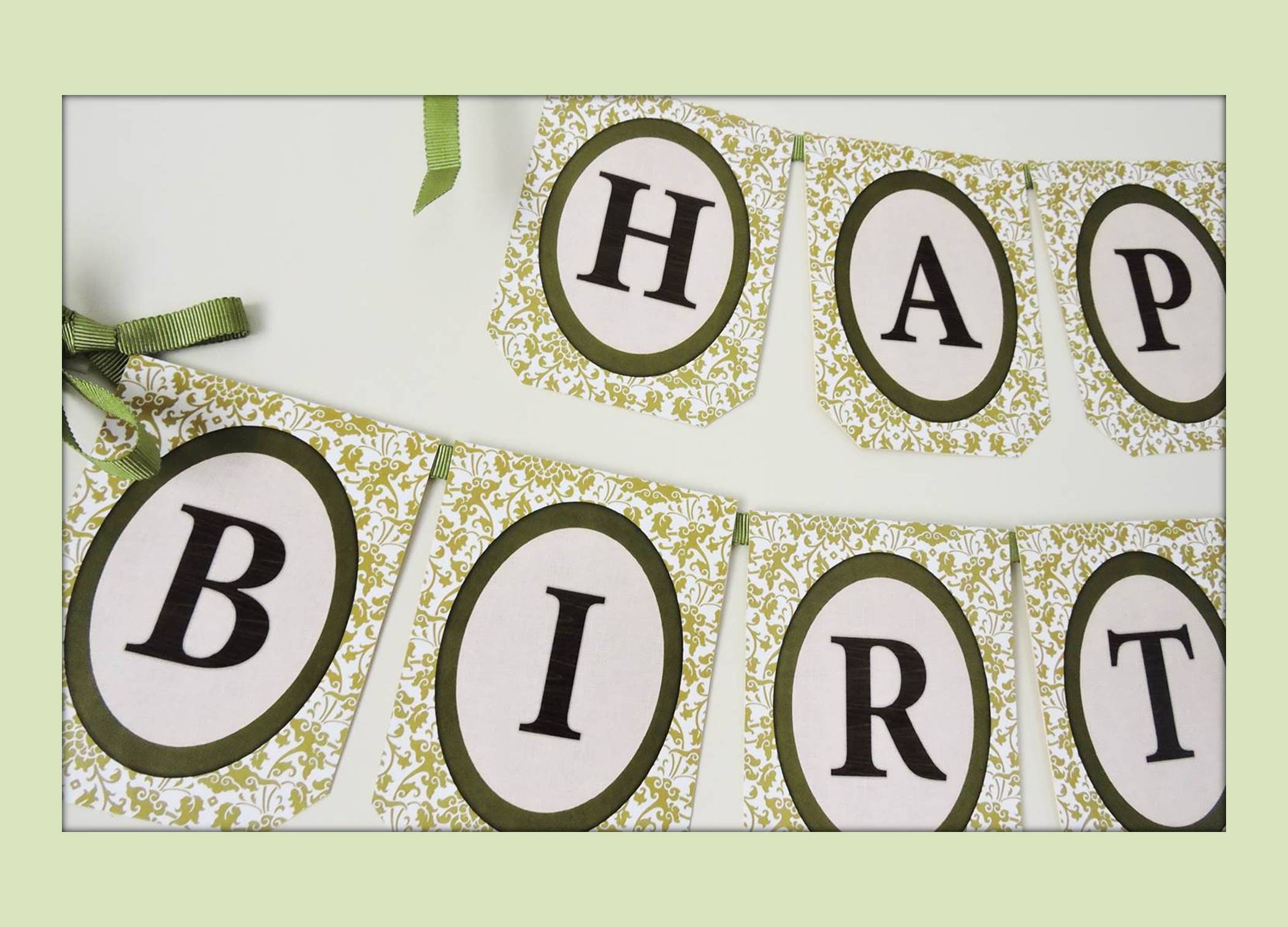 The Sound of Music Inspired / Printable Alphabet Banner / Green Damask ...