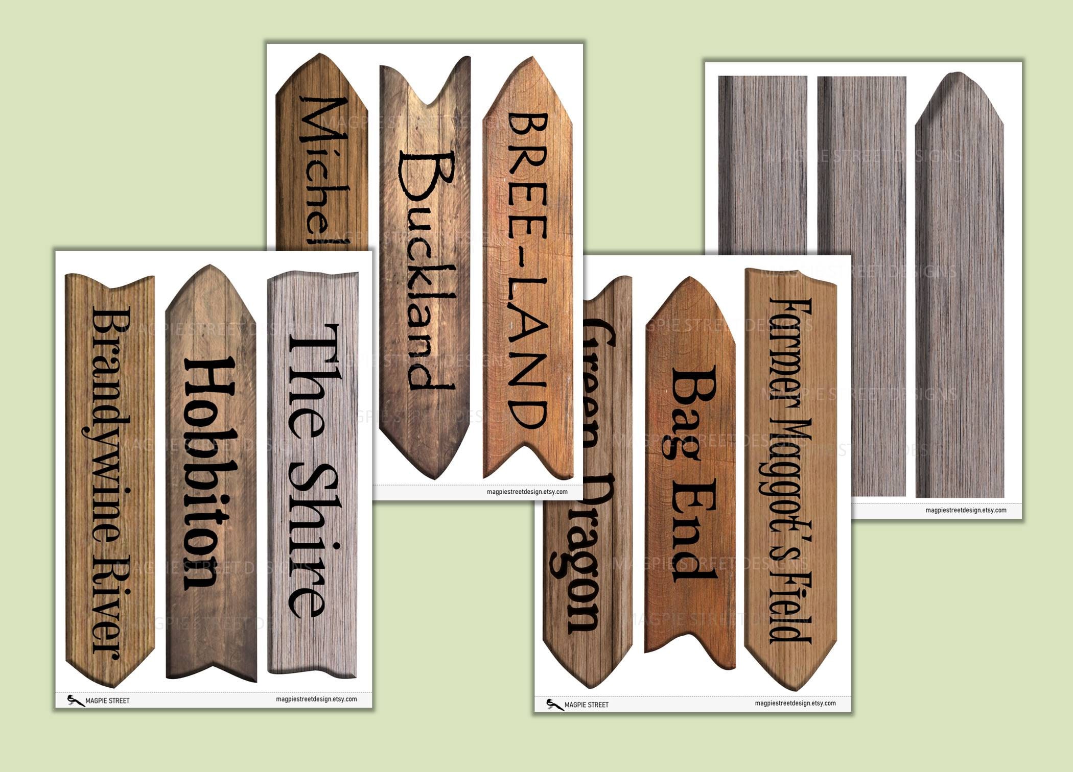 Shire Theme Decors / Photo Booth Props / Printable Wooden Arrow Signs ...