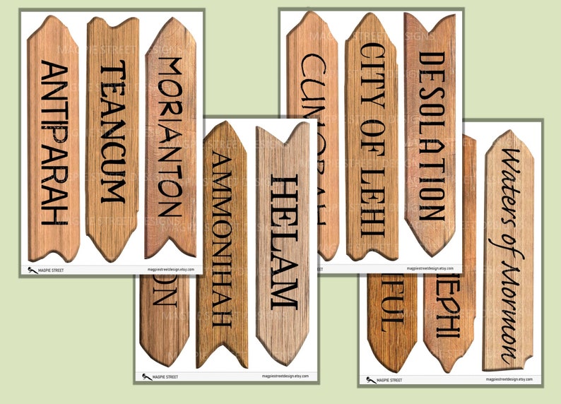 LDS Primary Décor / Book of Mormon Cities Arrows Sign Post / LDS ...