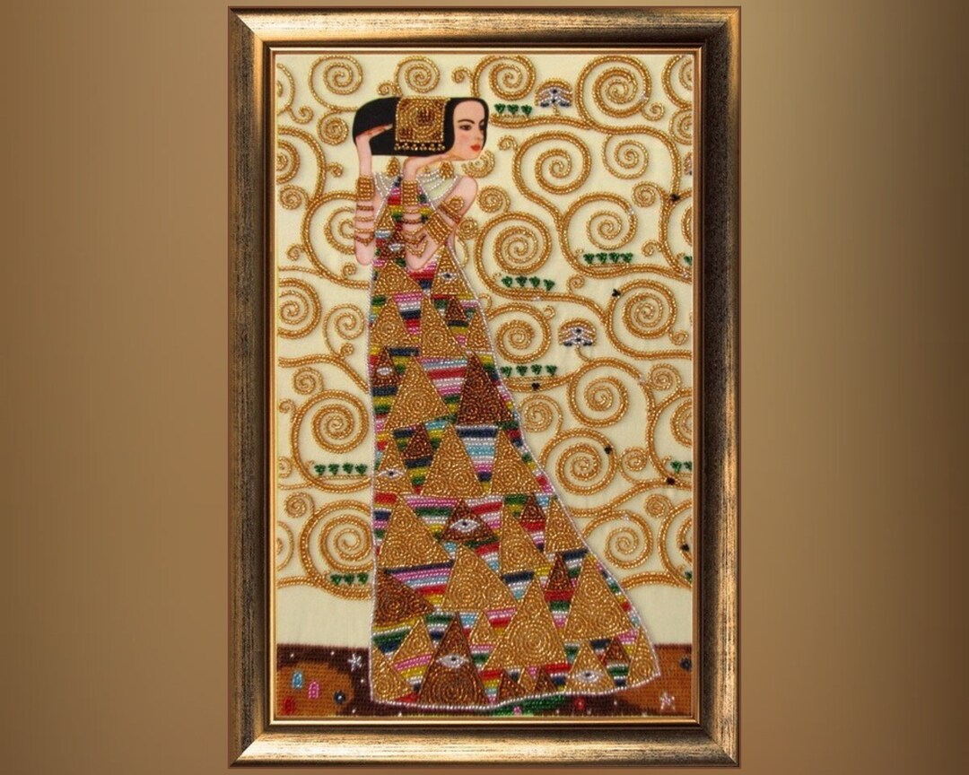 Large Bead Embroidery Kit Expectations Klimt Beaded Cross - Etsy