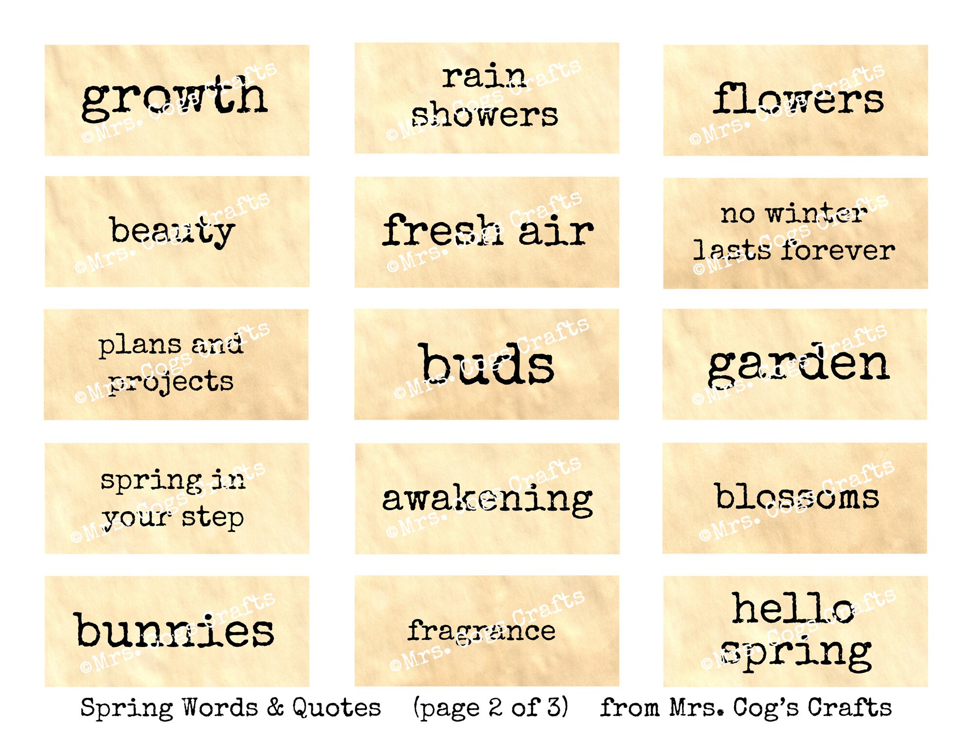 Spring Words & Quotes Journal Prompts Printable Words - Etsy
