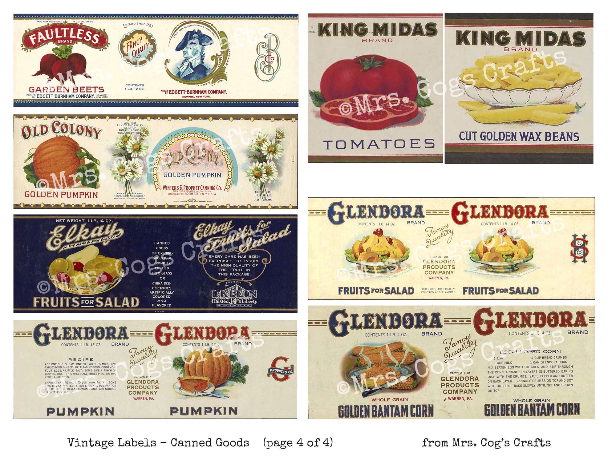 Vintage Labels Canned Goods Ephemera Printable Images - Etsy