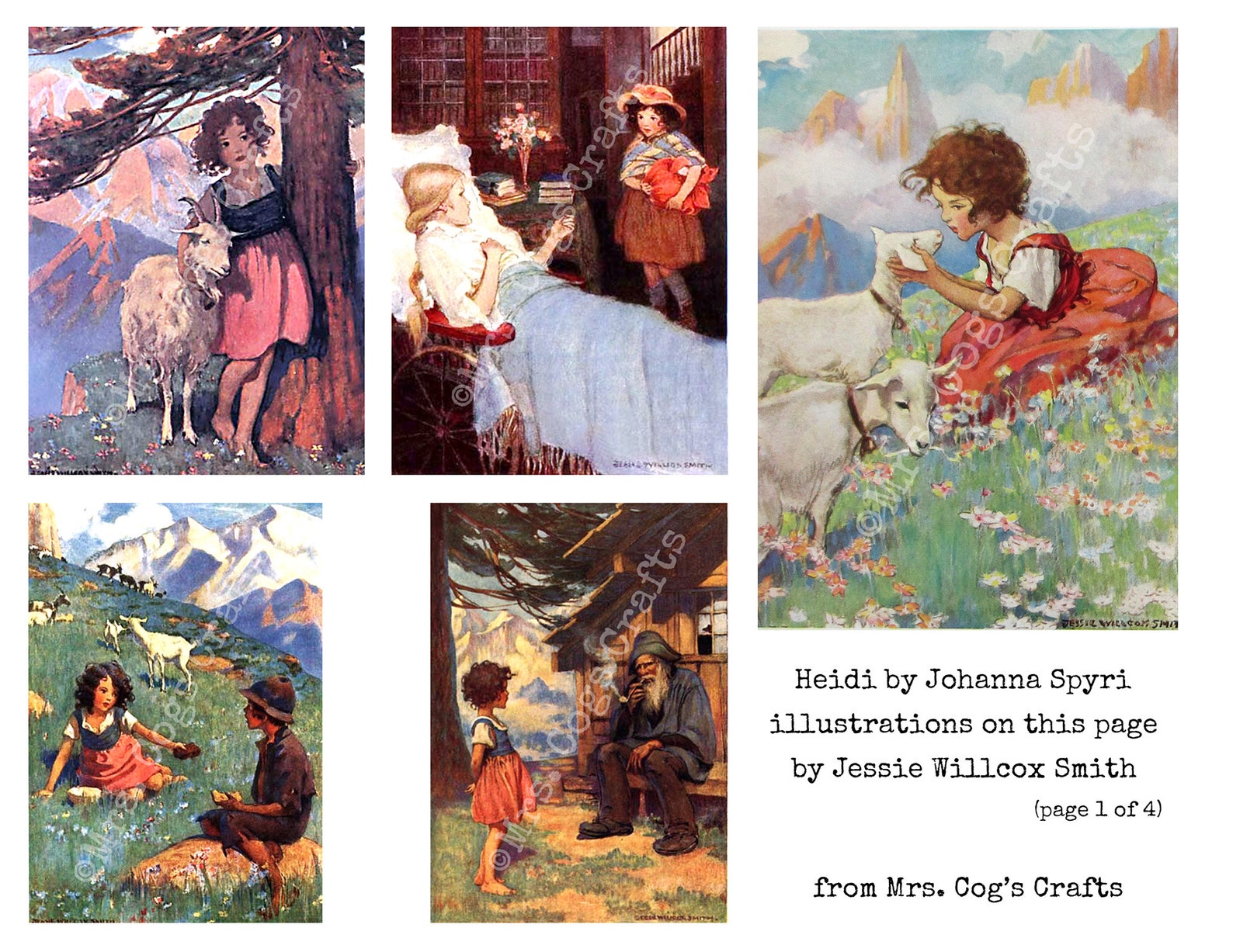 Heidi by Johanna Spyri Various Illustrators Printable | Etsy