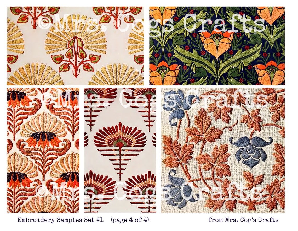 Embroidery Samples Set 1 Printable Stitching Digital | Etsy