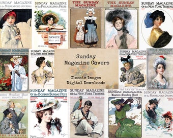 Bohemian Magazine Covers Printable Images Ephemera Vintage | Etsy