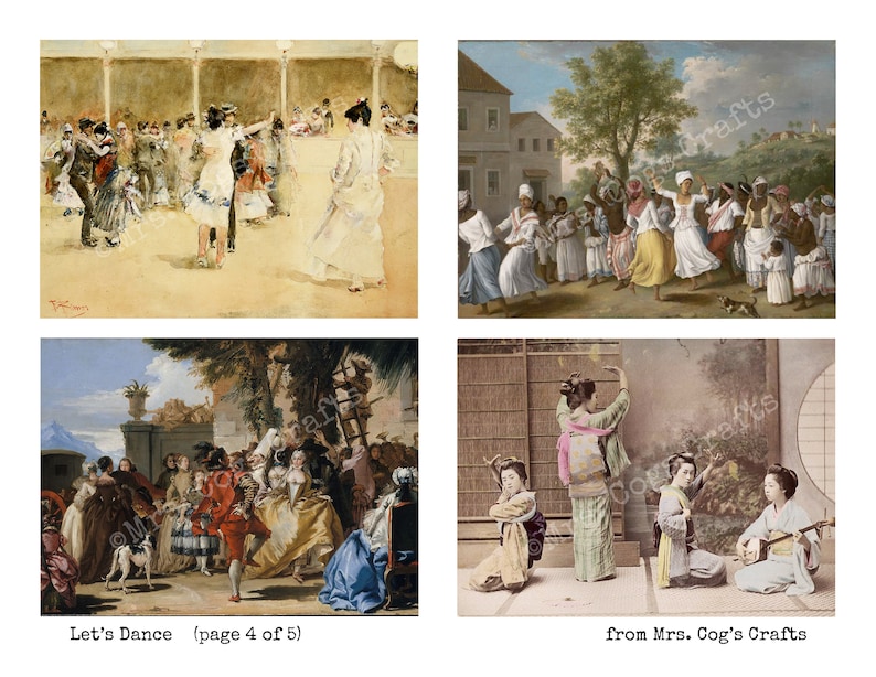Let's Dance Digital Ephemera Printable Images Vintage - Etsy