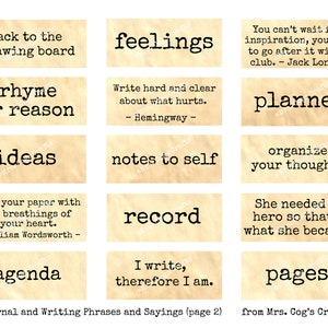 Journal and Writing Phrases & Sayings - Journal Prompts, Printable ...