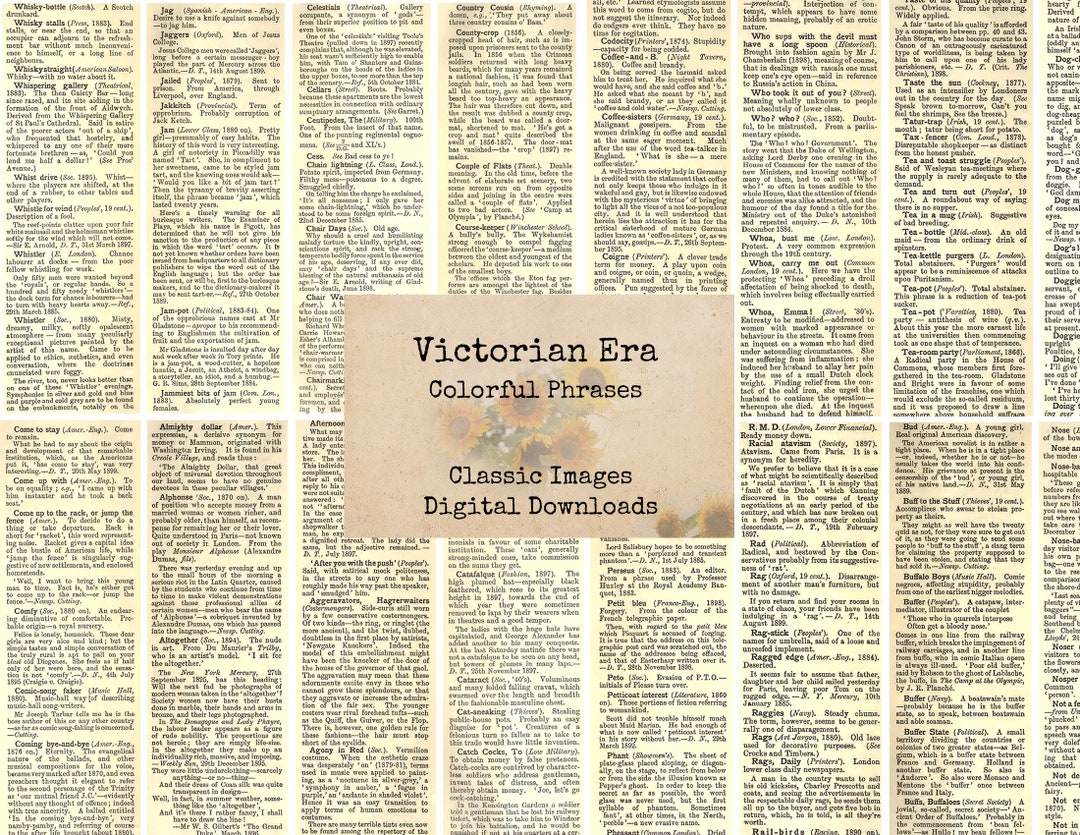 Victorian Era Colorful Phrases - Journal Prompts, Printable Words ...