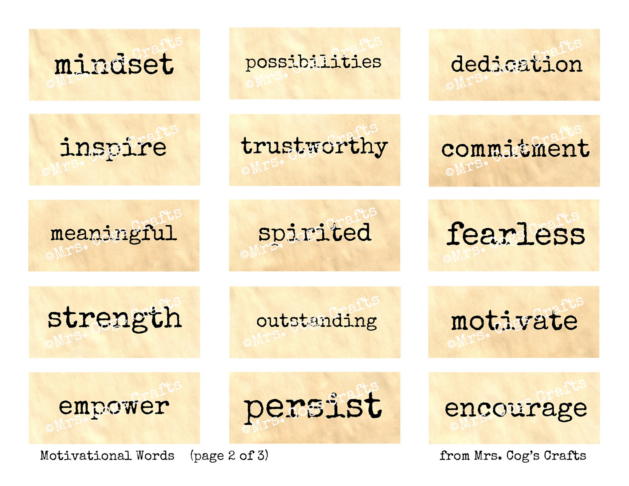 Motivational Words Journal Prompts Printable Words Instant - Etsy