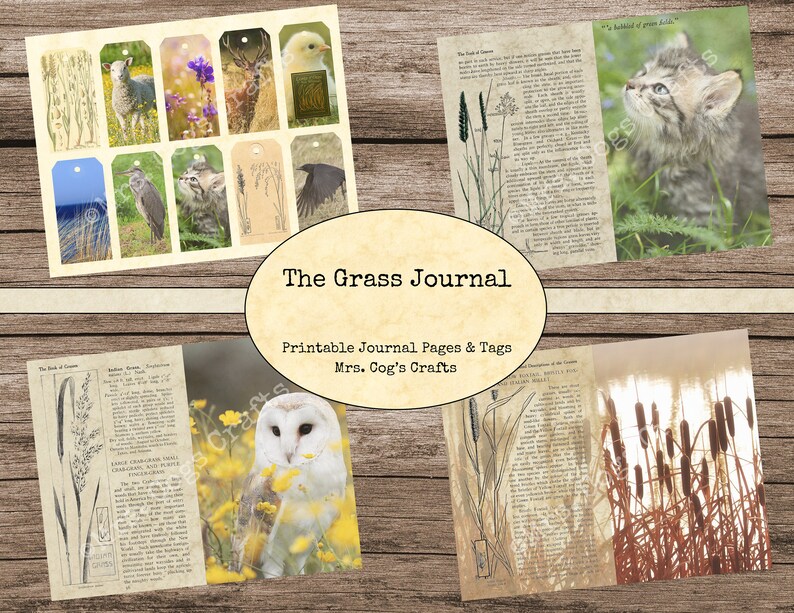 The Grass Journal - Junk Journal Kit, Printable Journal, Digital ...
