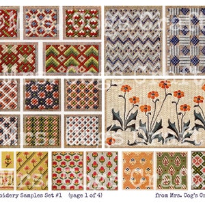 Embroidery Samples Set # 1 - Printable Stitching, Digital Images ...