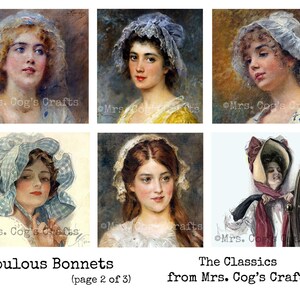 Fabulous Bonnets - Digital Ephemera Classics, Digital Images, Vintage ...