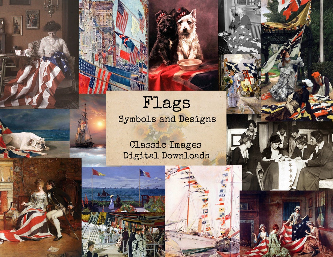 Flags - Symbols and Designs, Digital Ephemera Classics, Digital Images ...