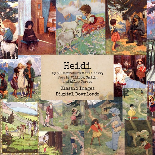 Heidi by Johanna Spyri Various Illustrators Printable - Etsy