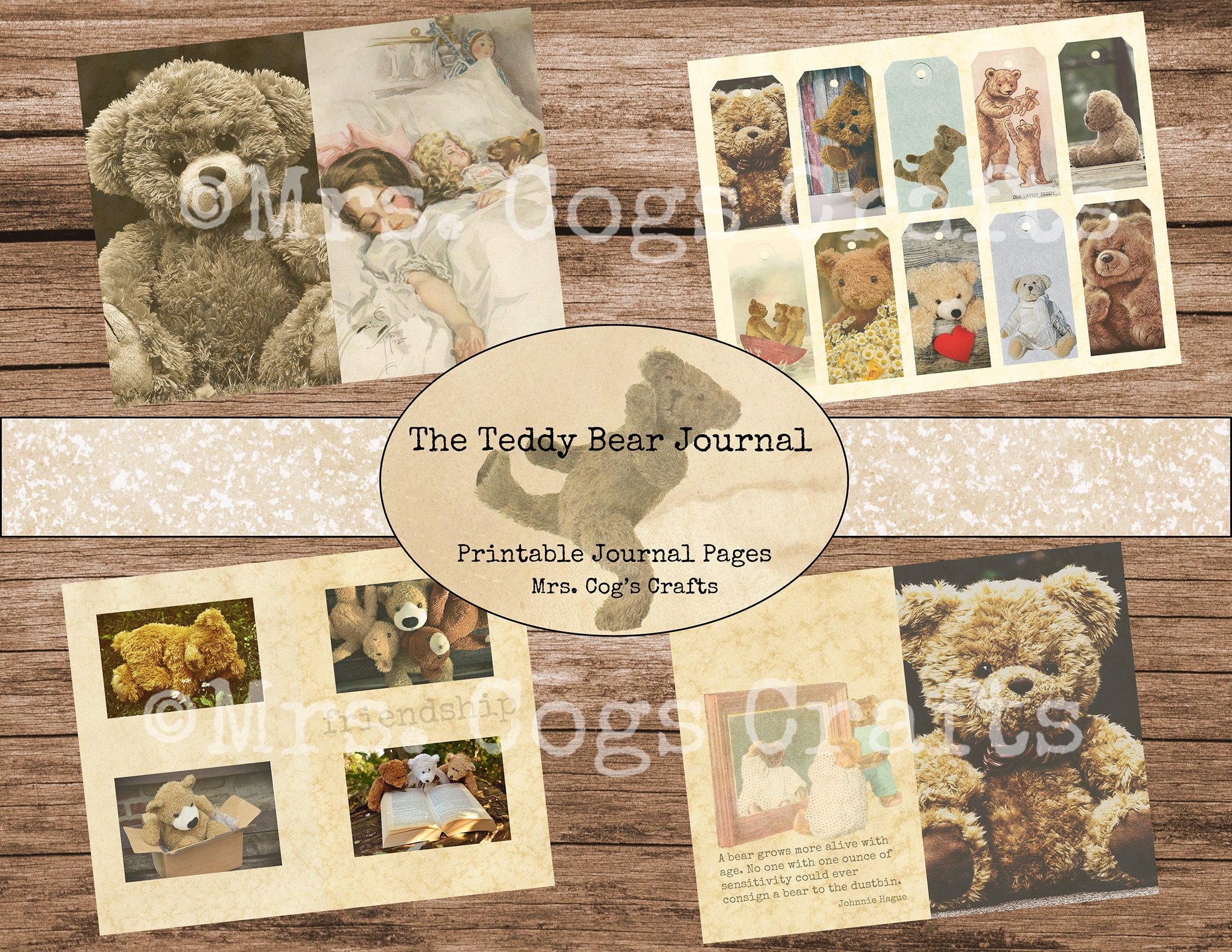 The Teddy Bear Journal - Junk Journal Kit, Printable Journal, Digital ...