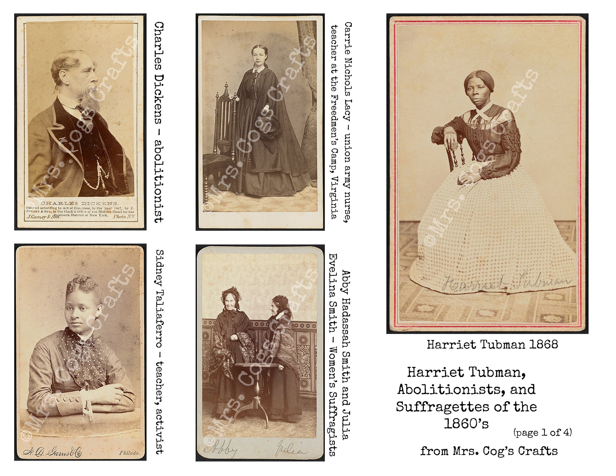 Harriet Tubman Abolitionists and Suffragettes Digital | Etsy