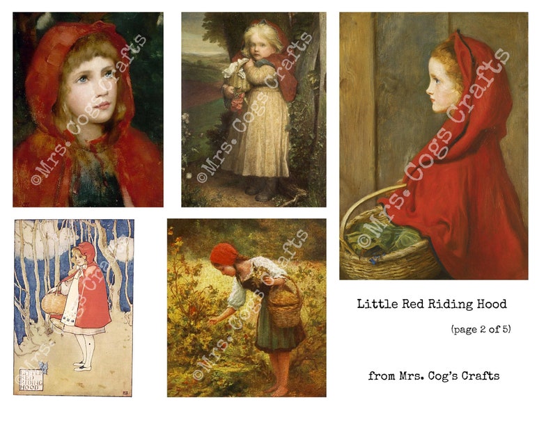 Little Red Riding Hood Digital Ephemera Classics Printable - Etsy