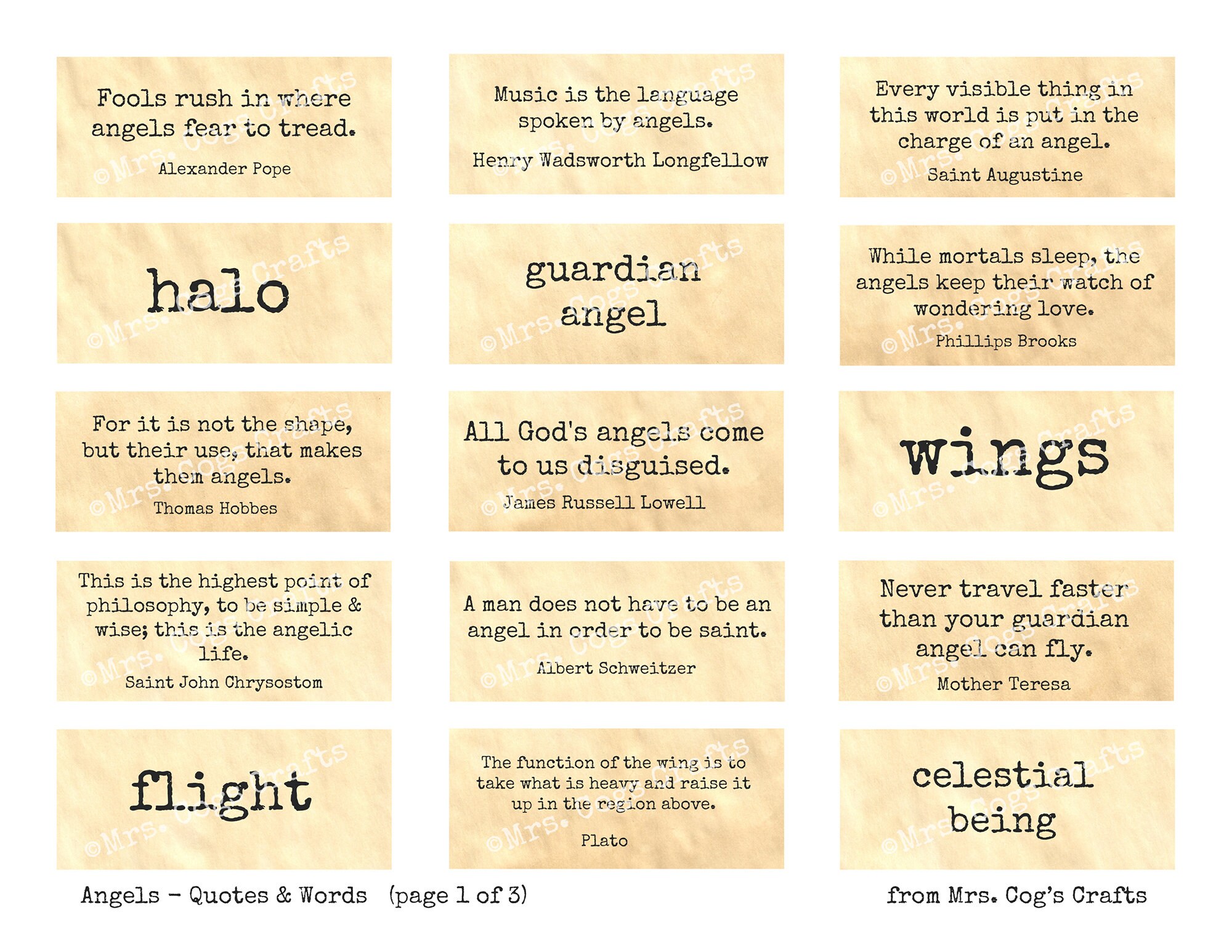 Angels - Quotes & Words - Journal Prompts, Printable Words, Instant ...