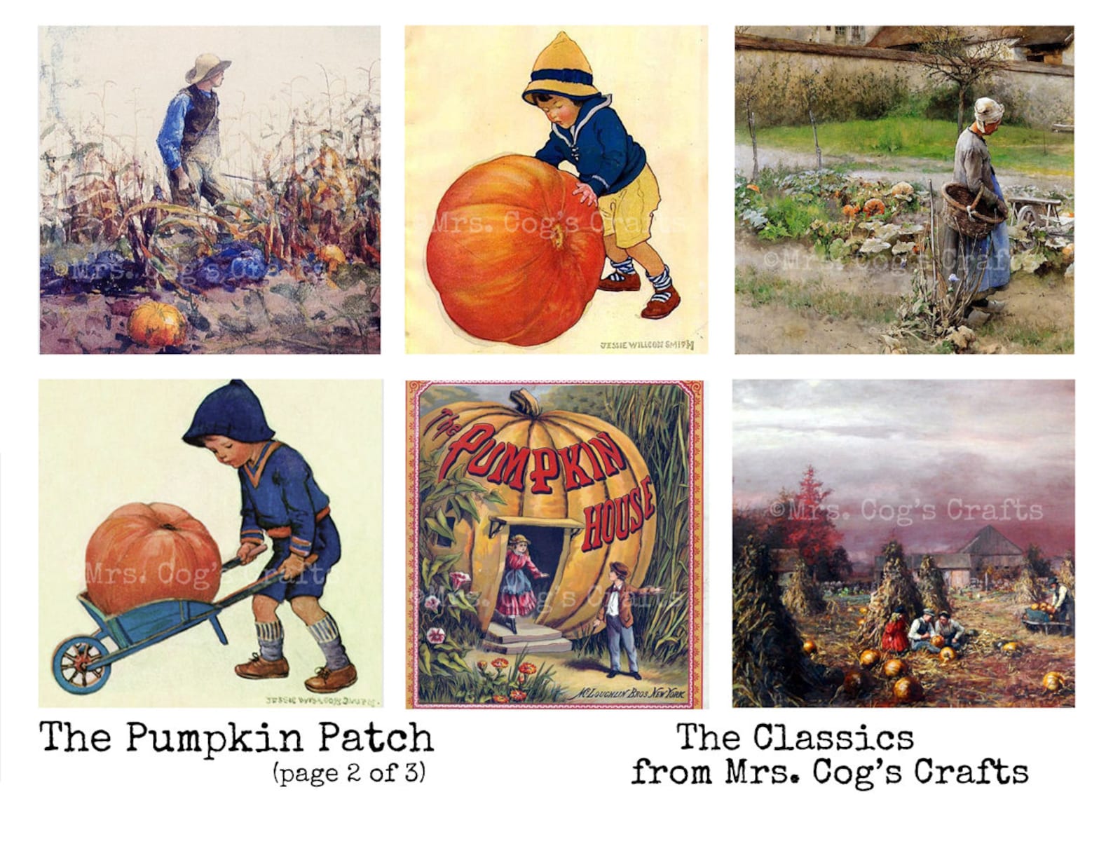 The Pumpkin Patch - Digital Ephemera Classics, Digital Images, Vintage ...