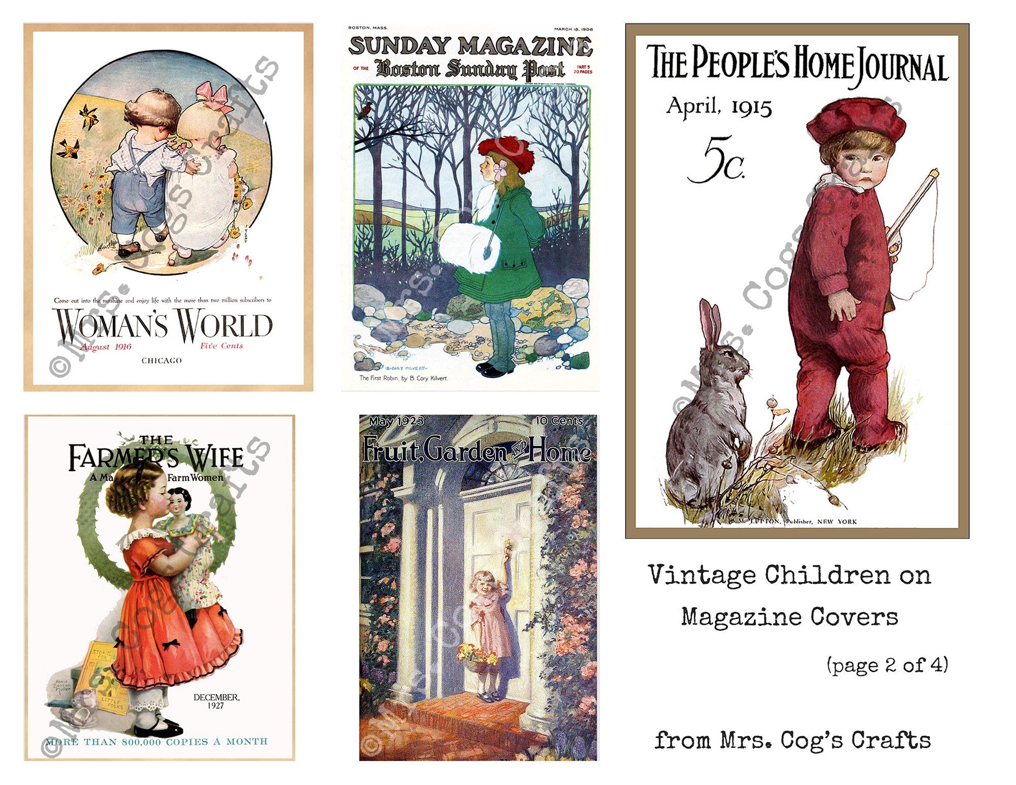 Vintage Children on Magazine Covers - Printable Images, Ephemera ...