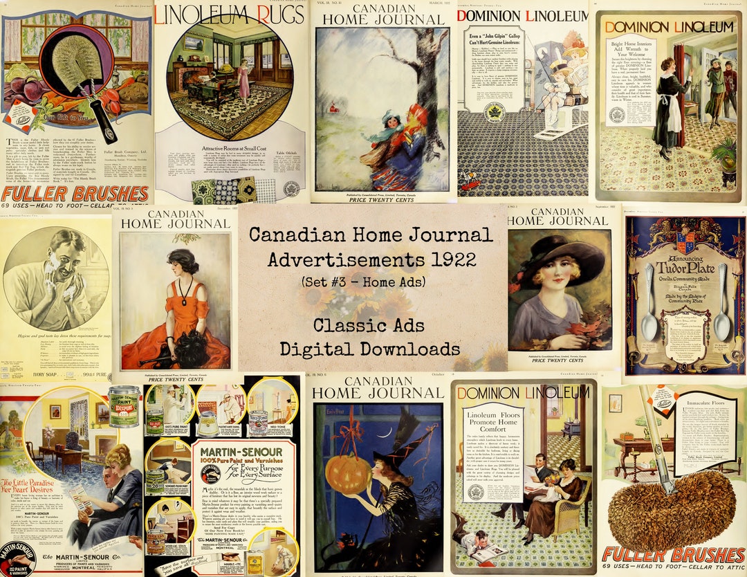 Canadian Home Journal Home Ads Set #3 1922 - Digital Ephemera Classics ...
