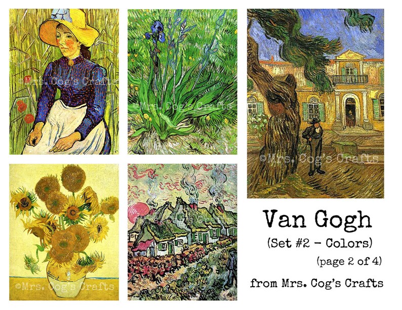 Van Gogh Colors set 2 Digital Ephemera Classics - Etsy UK