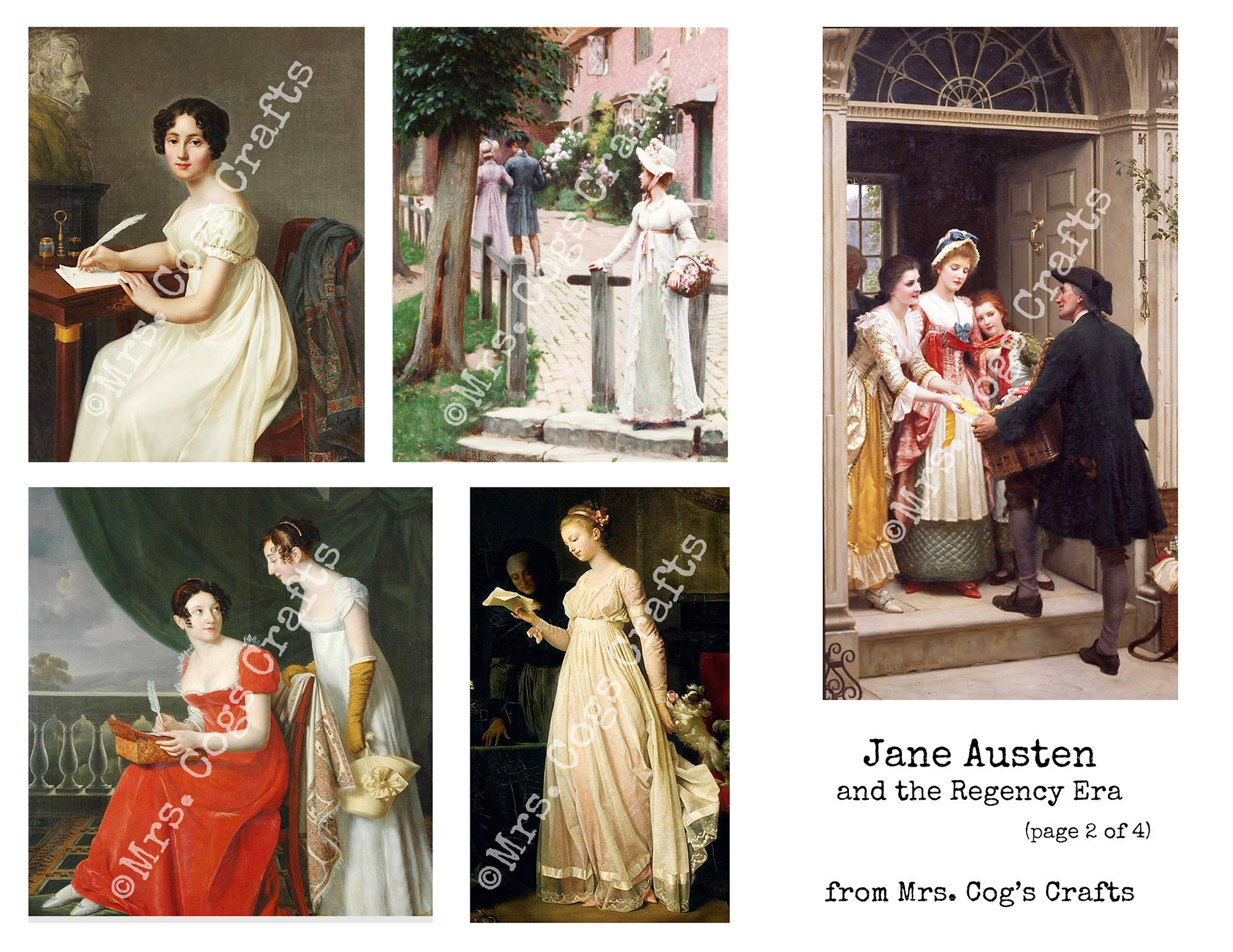 Jane Austen and the Regency Era Printable Images Ephemera | Etsy