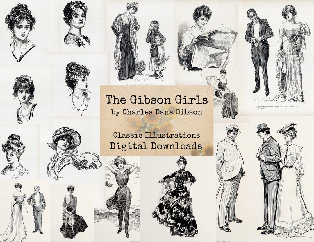 The Gibson Girls - by Charles Dana Gibson, Digital Ephemera Classics ...