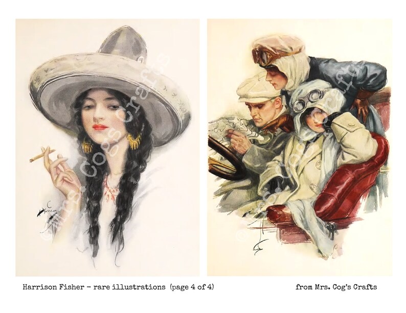 Harrison Fisher Rare Illustrations Printable Images Old - Etsy