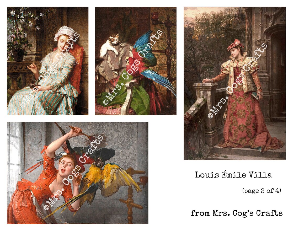 Louis Émile Villa Ephemera Classics Printable Images | Etsy