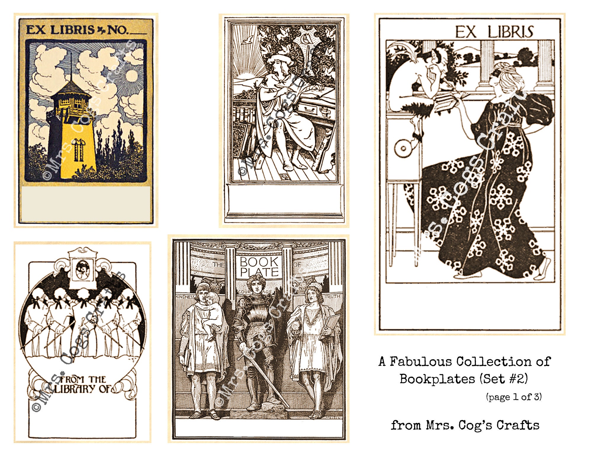 Fabulous Bookplates Set 2 Ex Libris Labels for Journals - Etsy UK