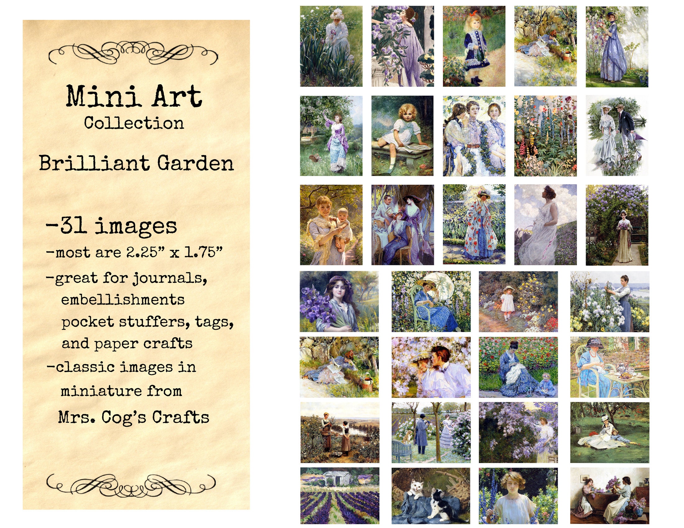 Mini Art Brilliant Garden Printable Images Digital - Etsy