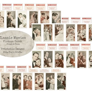 Classic Movies Cards - Printable Images, Digital Ephemera, Vintage Art ...