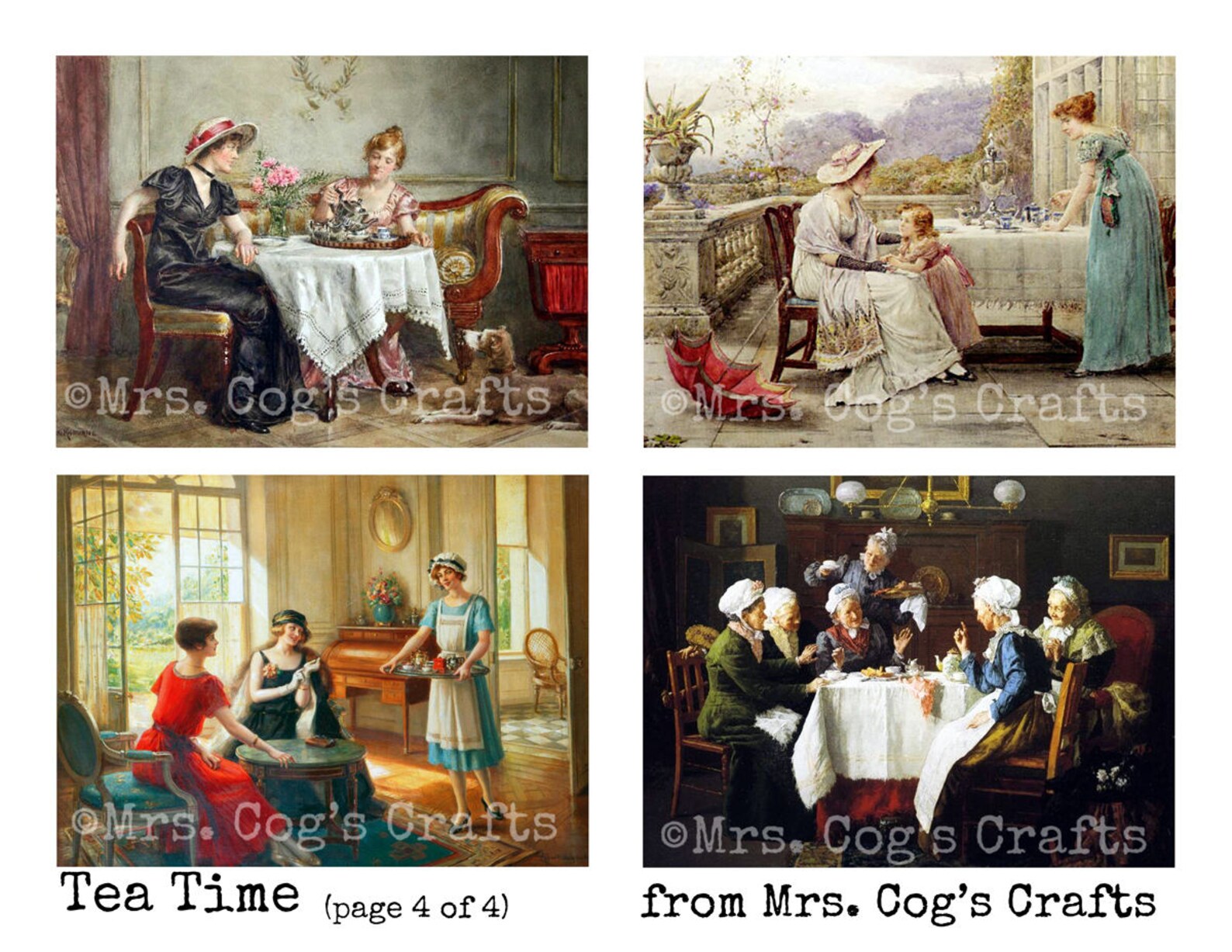 Tea Time Ephemera Classics Printable Images Vintage Art - Etsy