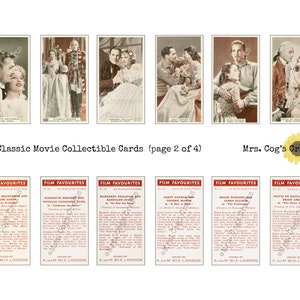 Classic Movies Cards - Printable Images, Digital Ephemera, Vintage Art ...