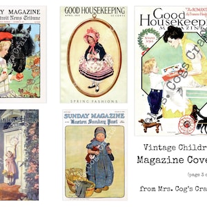 Vintage Children Magazine Covers - Printable Images, Ephemera, Instant ...