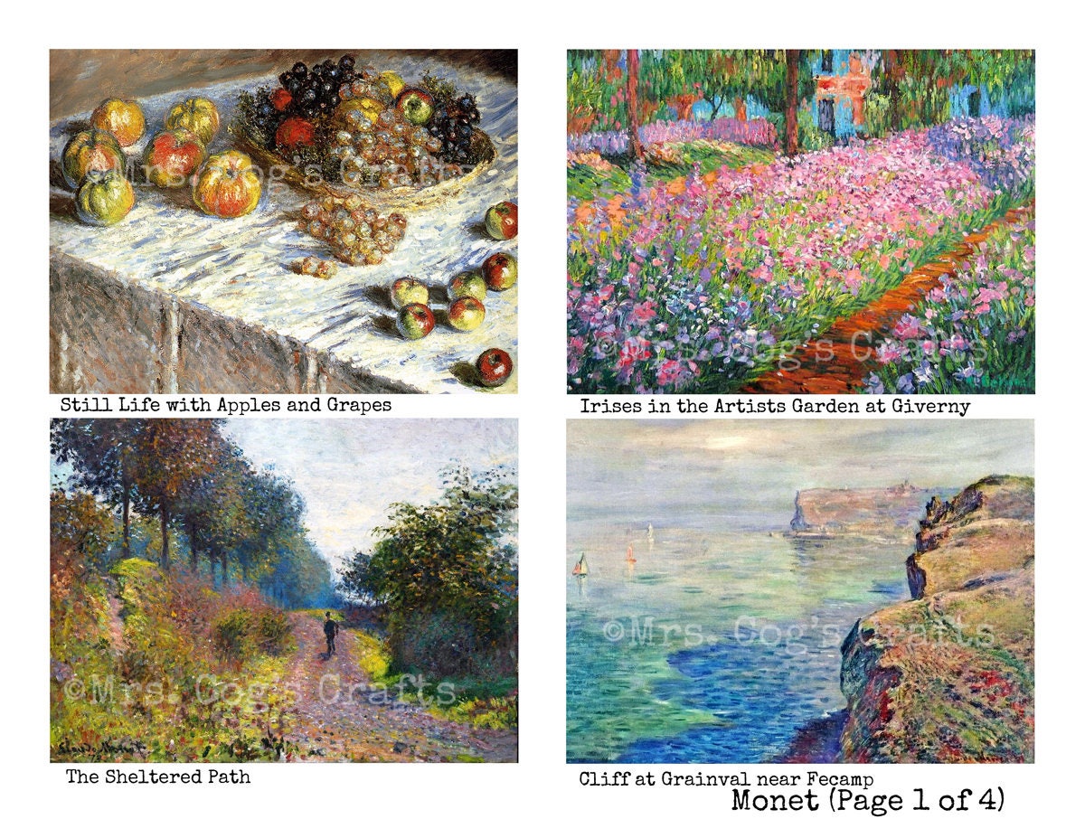 Monet - Digital Ephemera Classics, Digital Images, Vintage Art, Instant ...