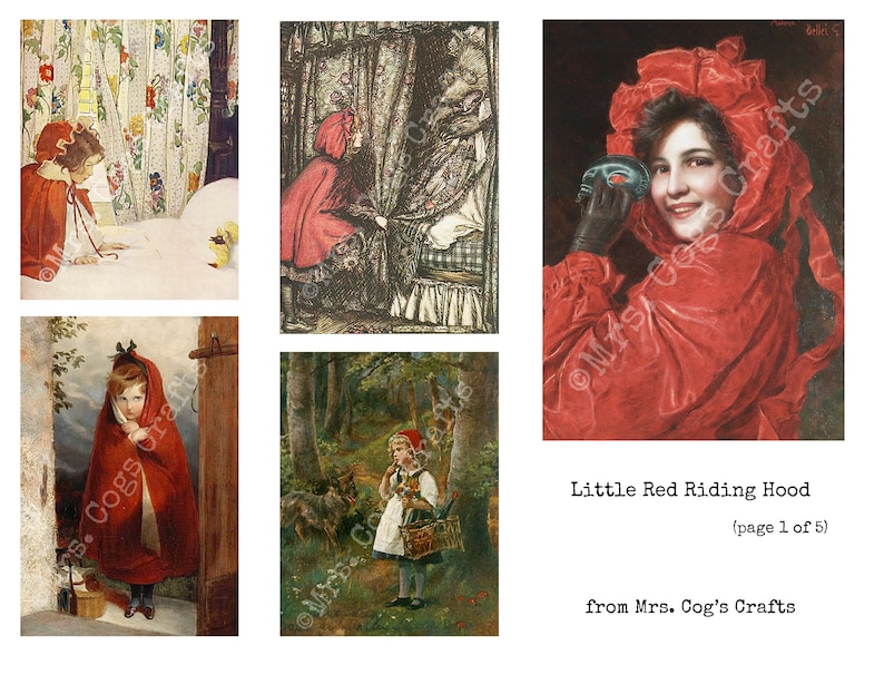 Little Red Riding Hood Digital Ephemera Classics Printable - Etsy