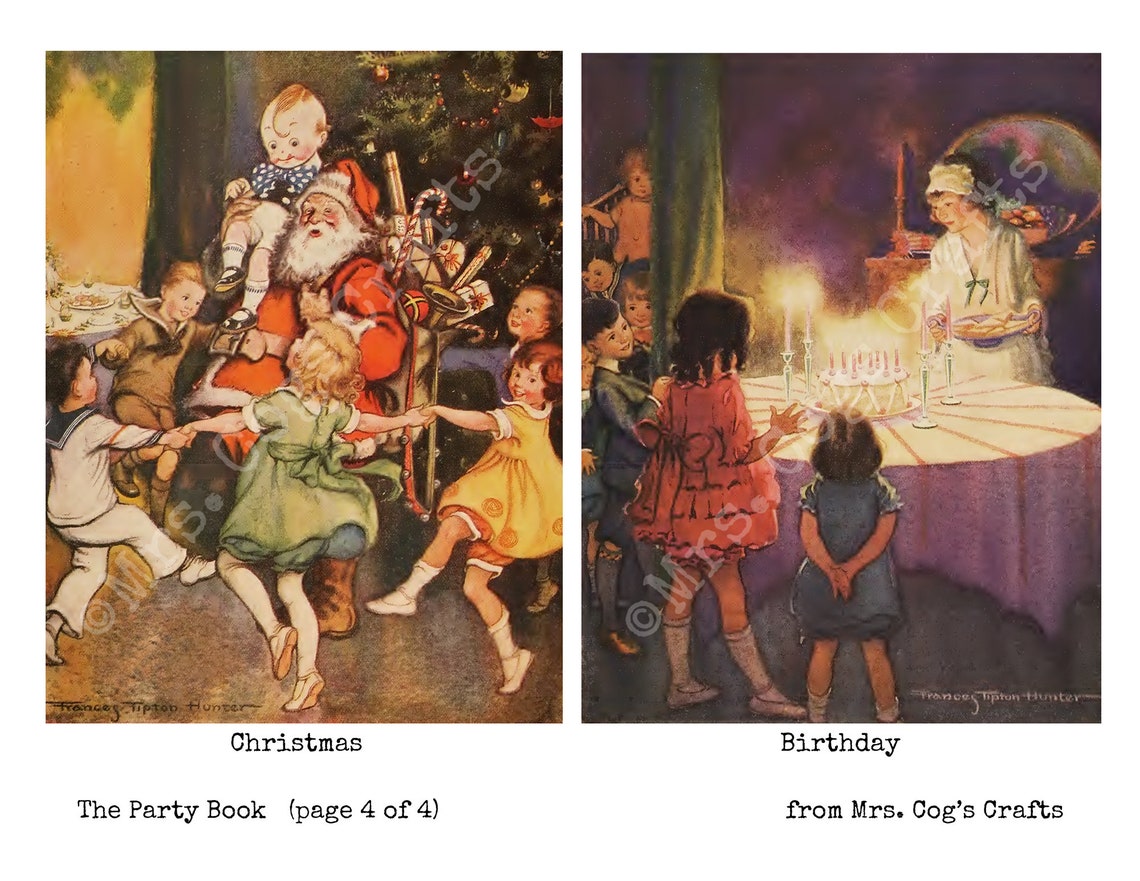 The Party Book Printable Images Old Book Pages Ephemera | Etsy