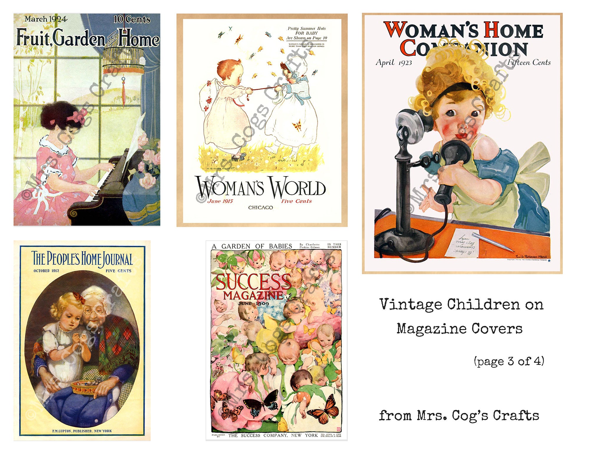 Vintage Children on Magazine Covers - Printable Images, Ephemera ...