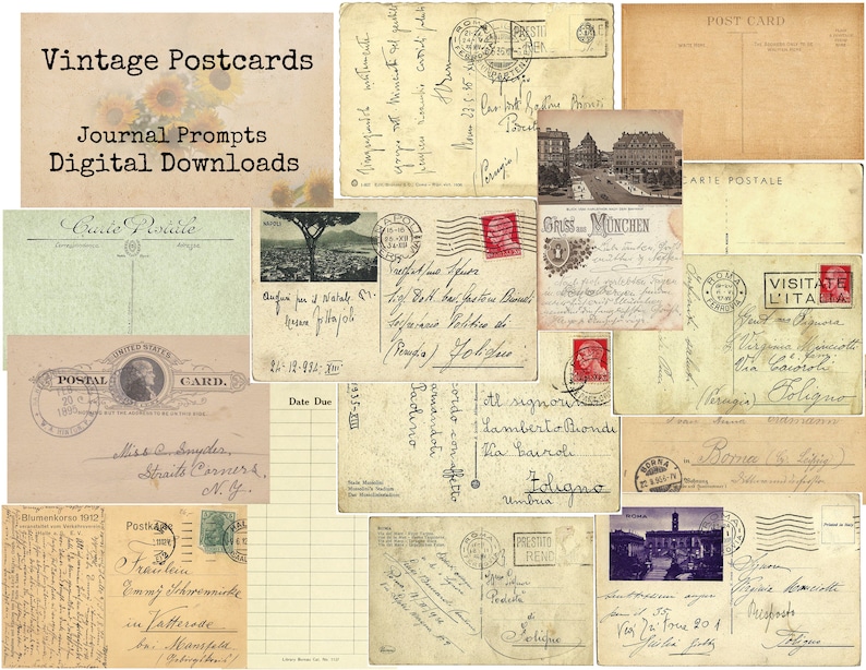 Vintage Postcards Ephemera Classics Printable Images - Etsy Australia