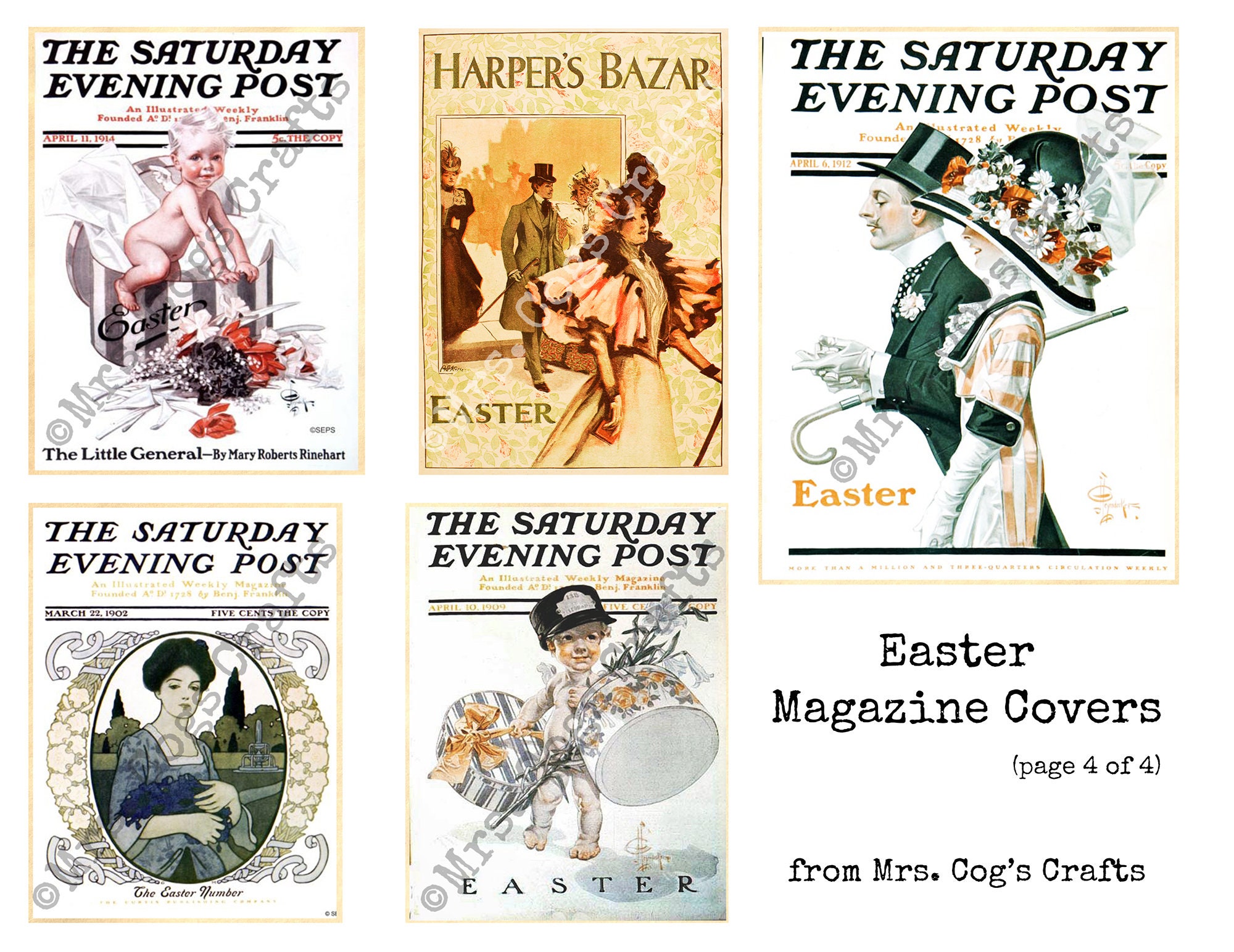 Easter Magazine Covers Printable Images Ephemera Vintage | Etsy