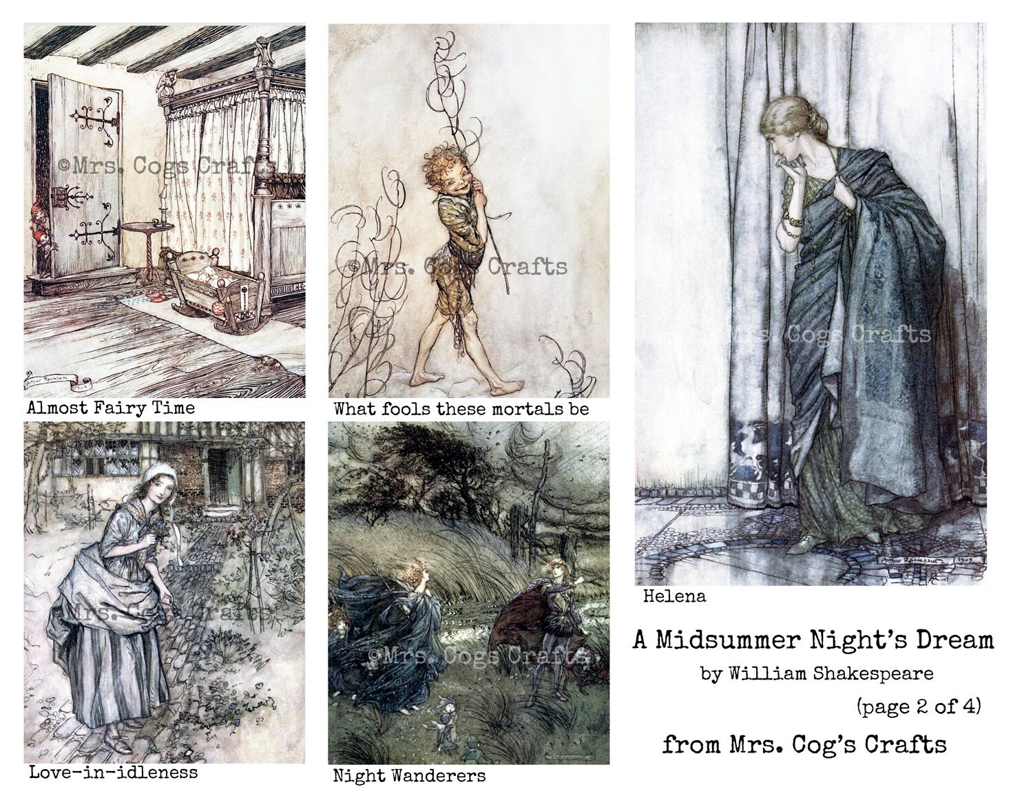 A Midsummer Night's Dream a Comedy by William | Etsy