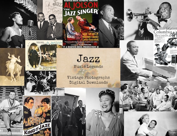 Jazz Music Legends Digital Ephemera Printable Images - Etsy