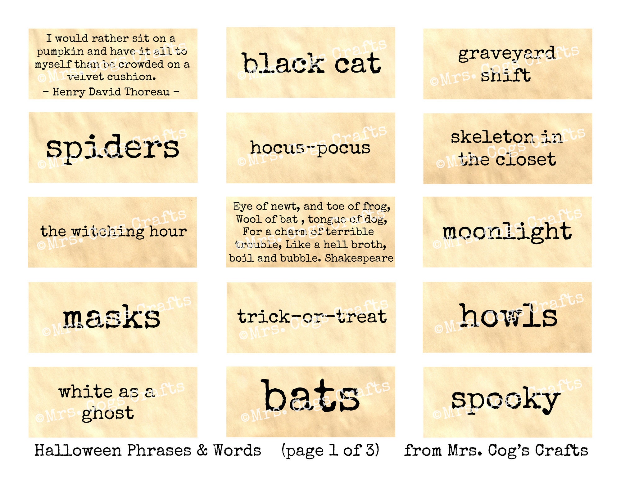 Halloween Phrases & Sayings Journal Prompts Printable - Etsy
