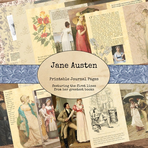 Jane Austen Junk Journal Pages Printable Journal Pages - Etsy