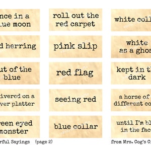 Colorful Sayings - Journal Prompts, Printable Words, Instant Download ...