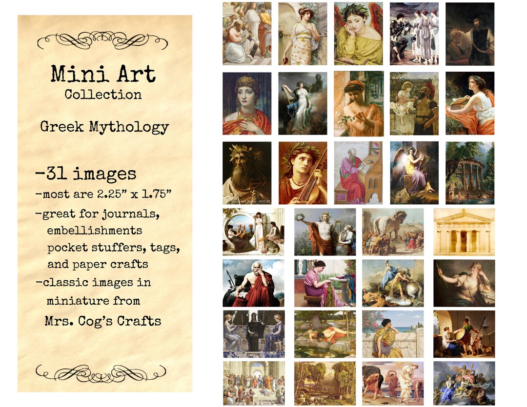 Mini Art - Greek Mythology - Ancient Greece, Printable Images, Digital ...