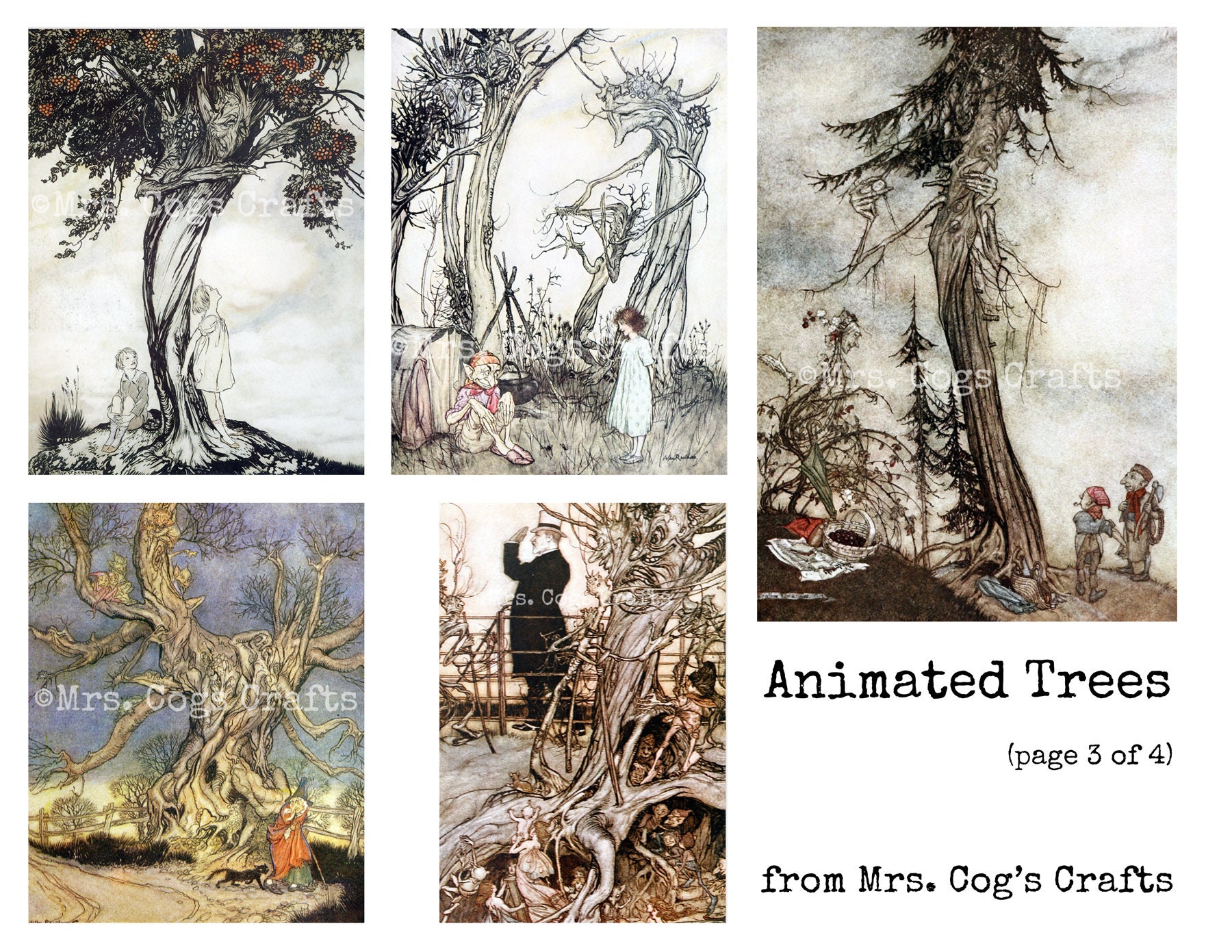 Animated Trees - Digital Ephemera Classics, Digital Images, Vintage Art ...