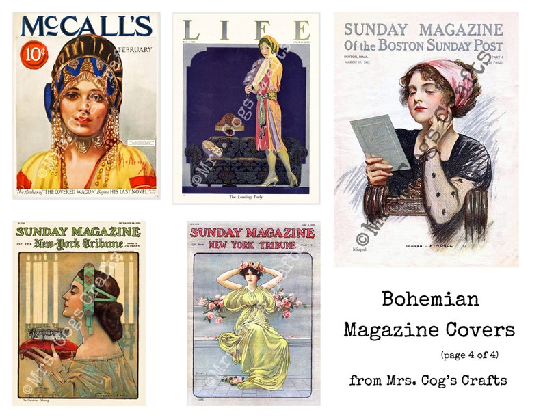 Bohemian Magazine Covers - Printable Images, Ephemera, Vintage Art ...